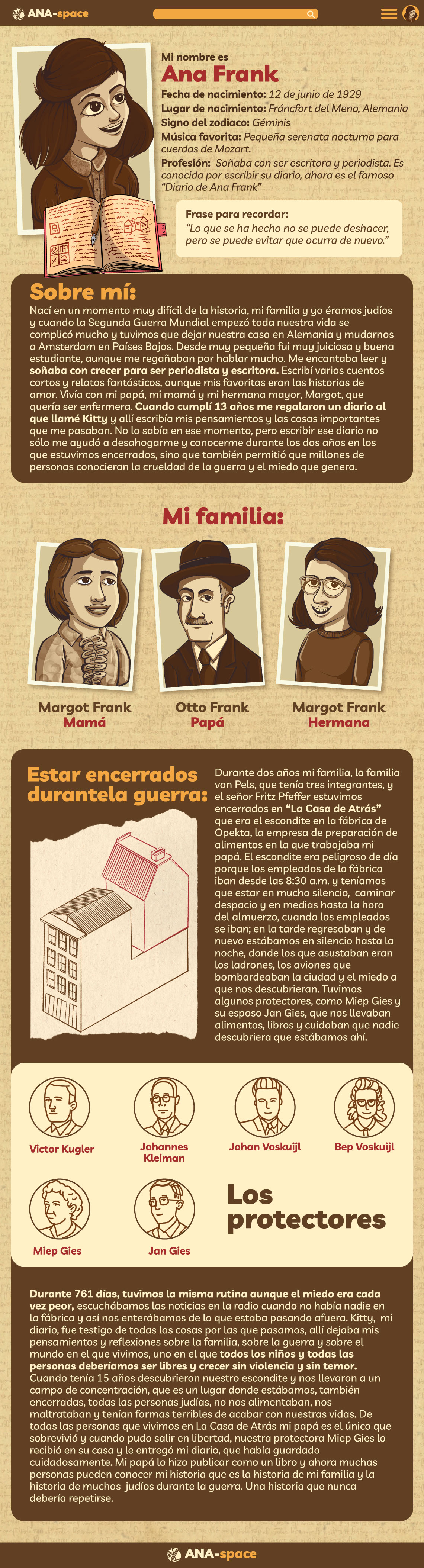 Biografía de Ana Frank ilustrada para niños y niñas